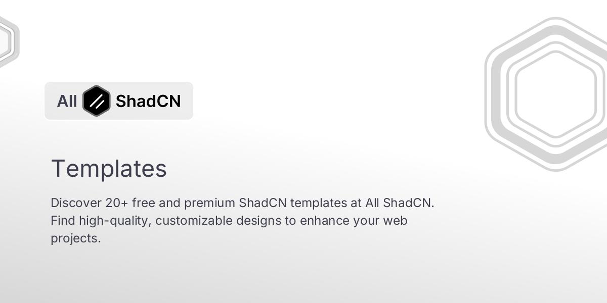 ShadCN Templates & Themes | All Shadcn