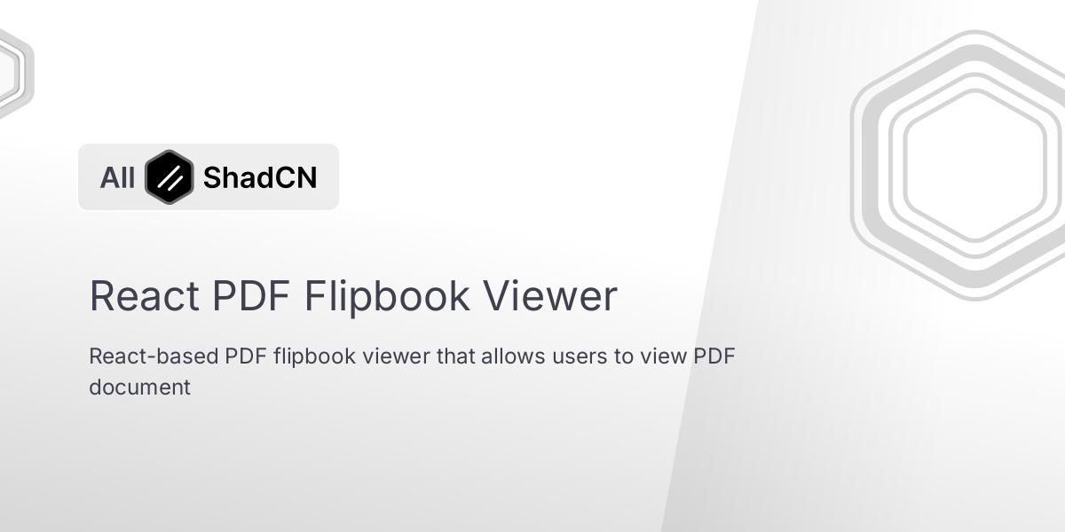 React PDF Flipbook Viewer | All Shadcn