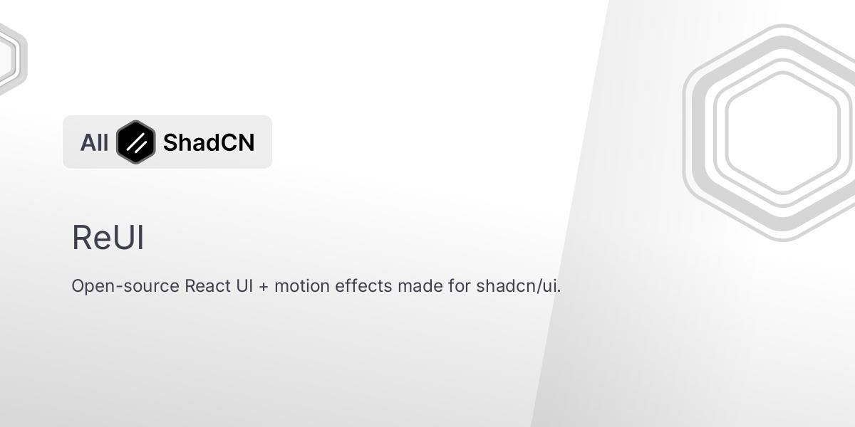 ReUI | All Shadcn