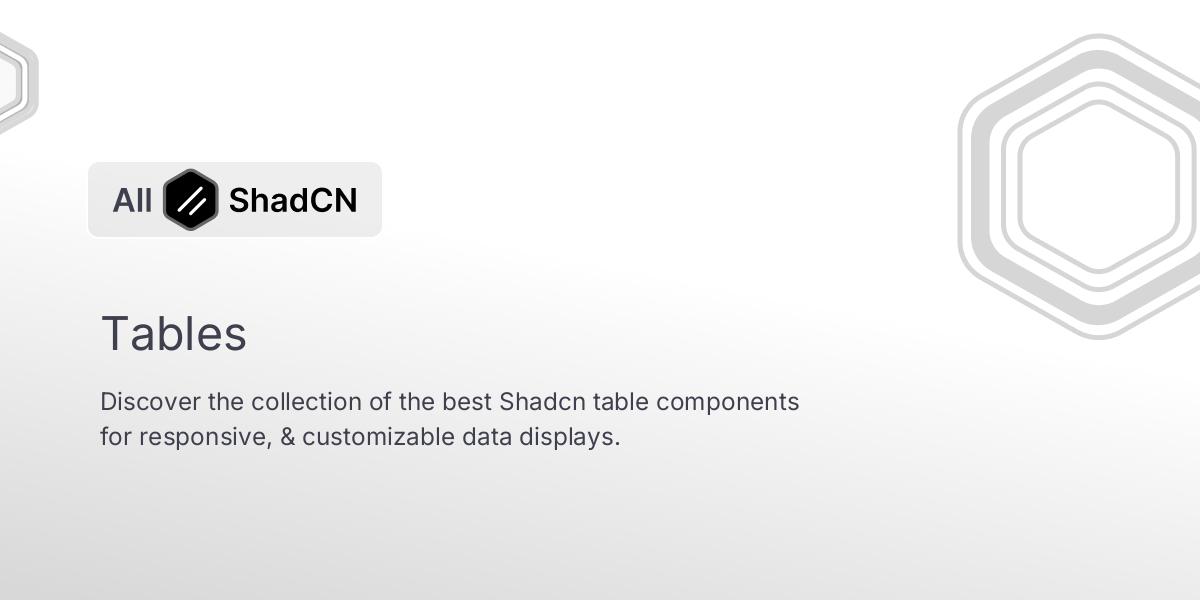 Shadcn UI Tables | All Shadcn