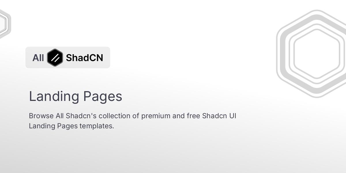 Shadcn UI Landing Page Template | All Shadcn