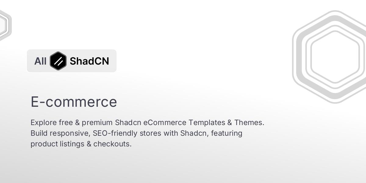 Shadcn UI eCommerce Template | All Shadcn