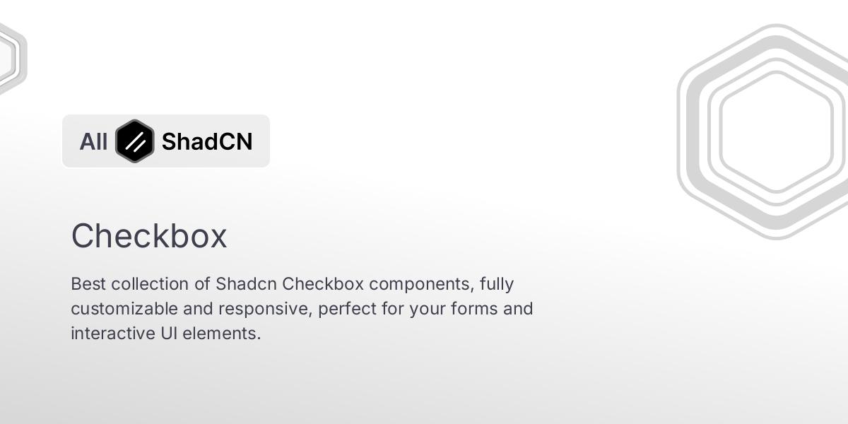 Shadcn UI Checkbox | All Shadcn