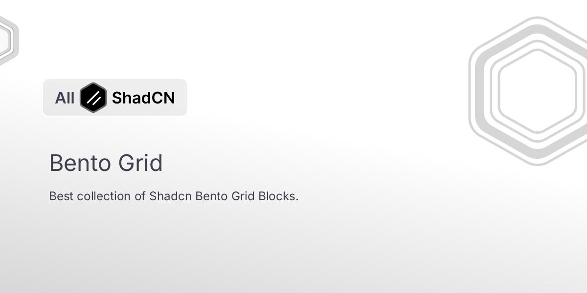 Shadcn Bento Grid | All Shadcn