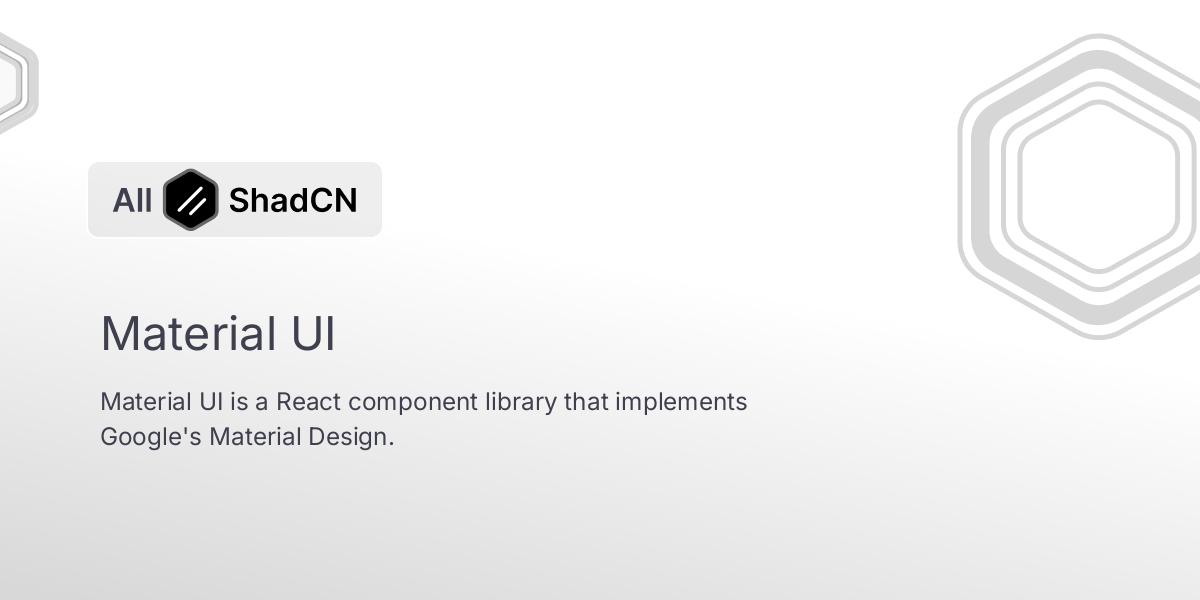 Material UI components | All Shadcn